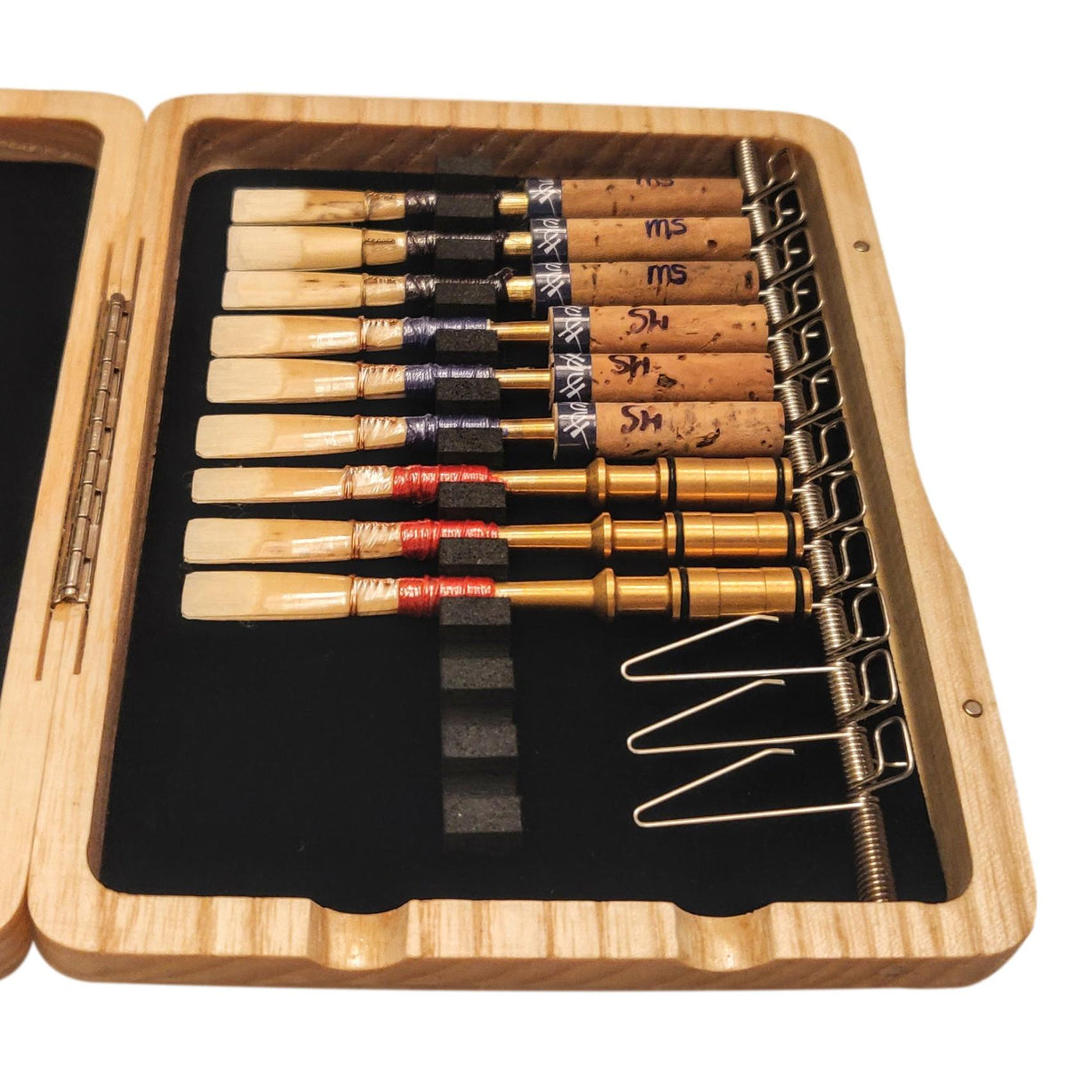 Natural Wood Oboe Reed Case (for 12 reeds with springs) — Crook and Staple